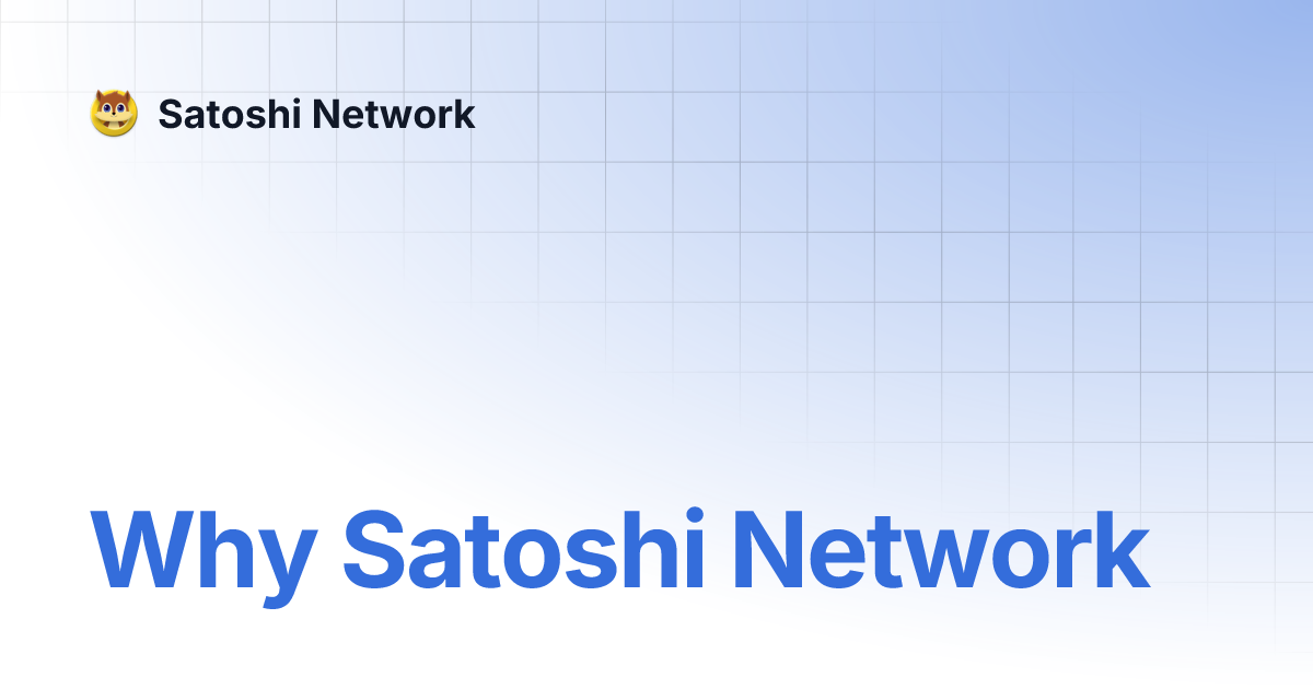 Why Satoshi Network | Satoshi Network